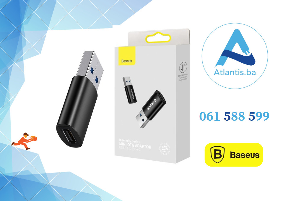 ADAPTER Baseus Ingenuity Mini USB 3.1 OTG to USB Type C 10Gbps - Adapteri - OLX.ba