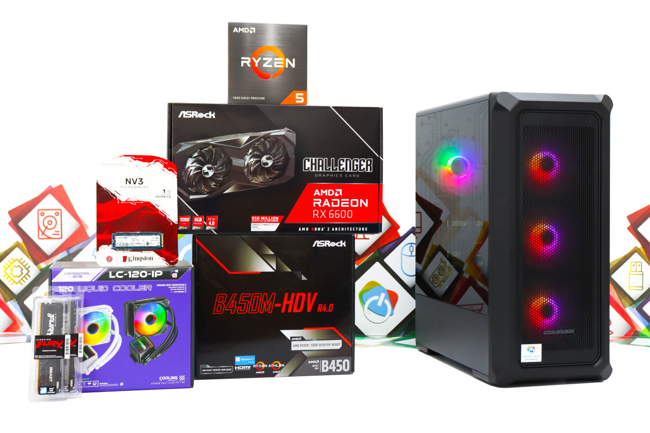 Gaming PC Archon 2 Mesh-45B; R5 5500; RX 6600; 1TB; 16GB DOPER ...