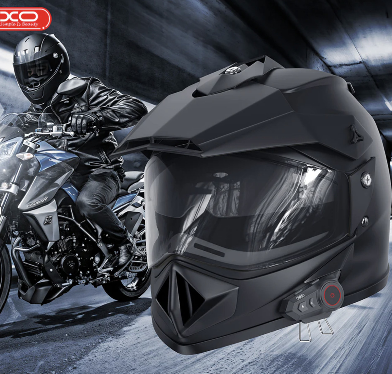 Xo Slusalica za motor BE47 kacigu komunikacija 2 slusalice mikrof ...