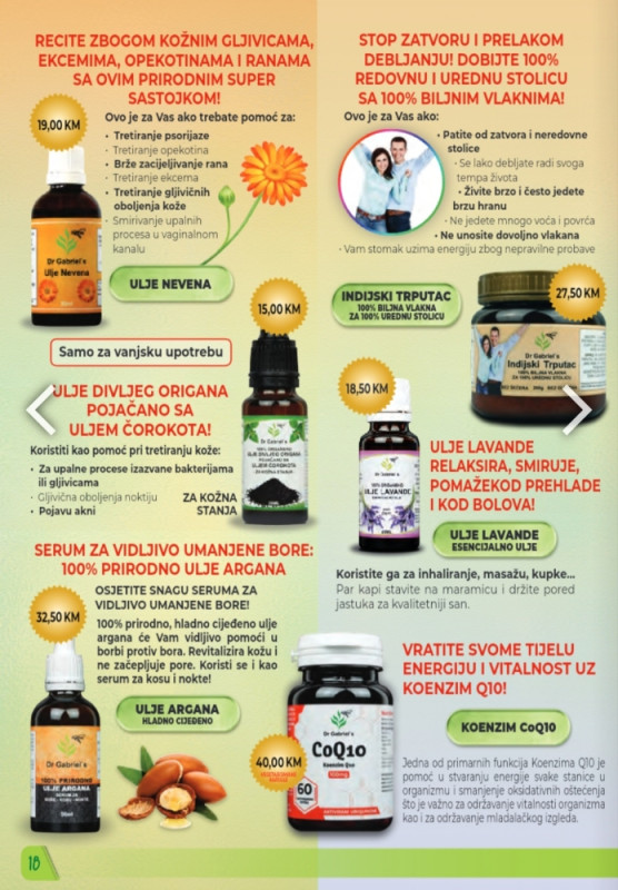 Dr Gabriel's ulje argana,koenzim Q10,ulje nevena,indijski trputac ...