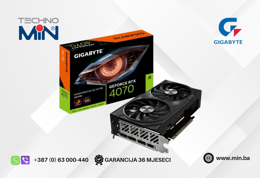 Gigabyte RTX 4070 Windforce 12GB GDDR6, 192-bit (GV-N4070WF2OCV2 ...