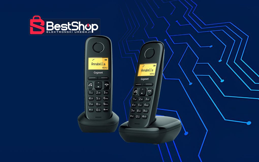 Gigaset Telefon bežični, LCD display, 2 jedinice - A270 DUO Black ...