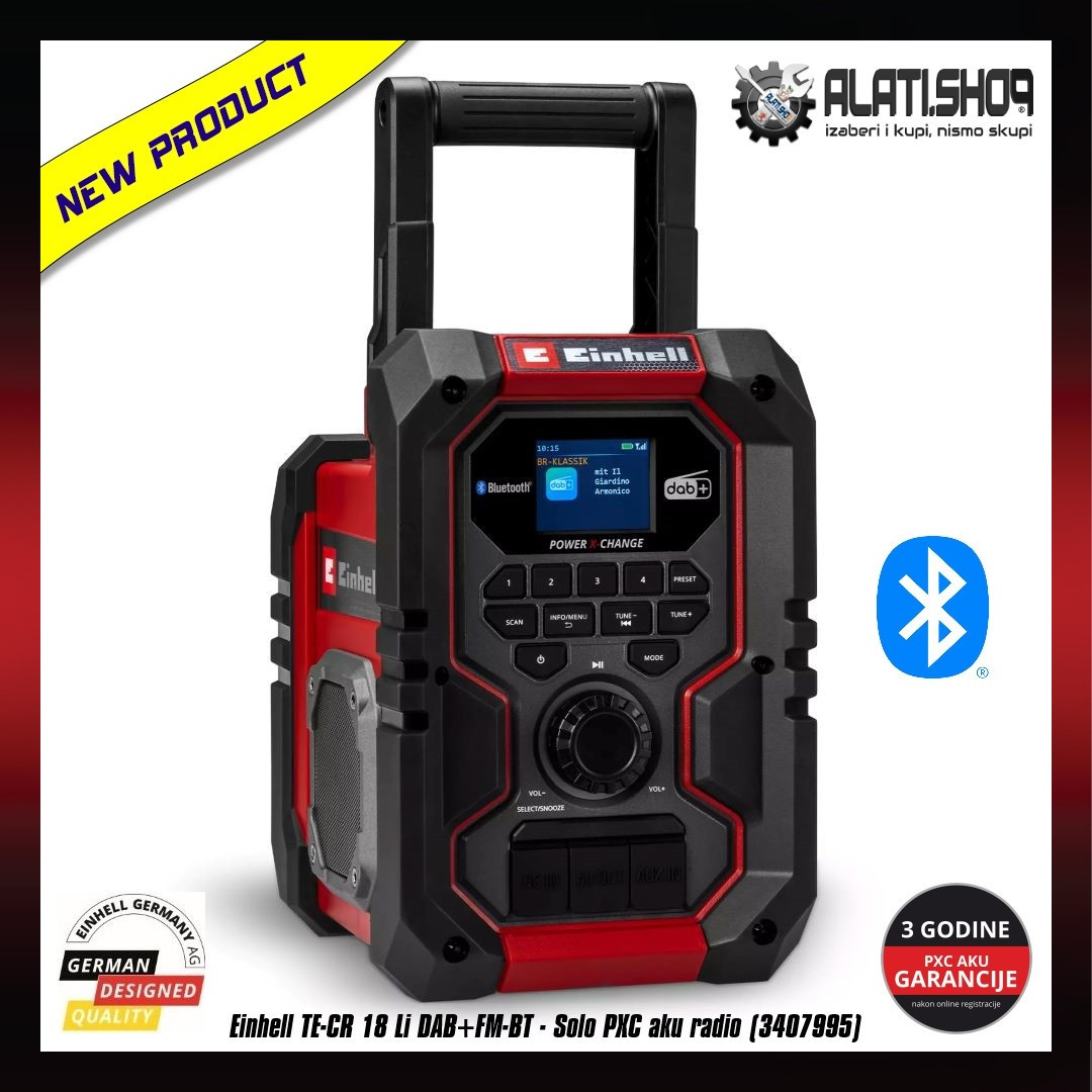 EINHELL TE-CR 18 Li DAB+/FM/BT SOLO PXC AKU RADIO (3407995) - Bluetooth ...