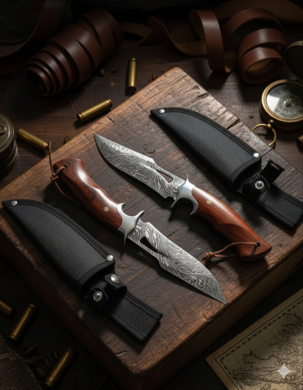 Lovački nož demascus noz 139hrc + fotrola lov ribolov - Lovački noževi ...