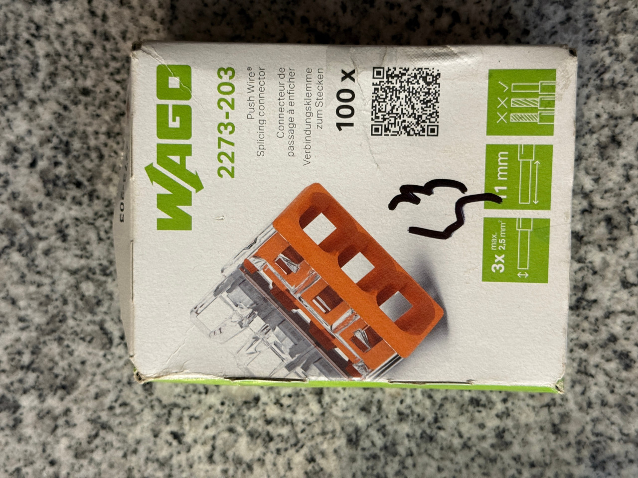 Wago kleme - ubodne - tropolne - 100 kom - 2273-203 - Redne stezaljke i ...