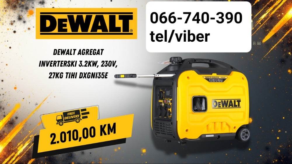 Dewalt agregat inverterski 3.2kW, 230V, 27kg tihi DXGNi35E ...