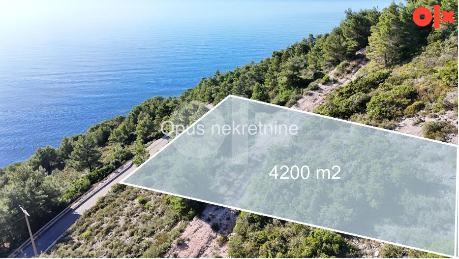 ZULJANA, PELJESAC kaskadno zemljiste 4200 m2, drugi red od mora ...