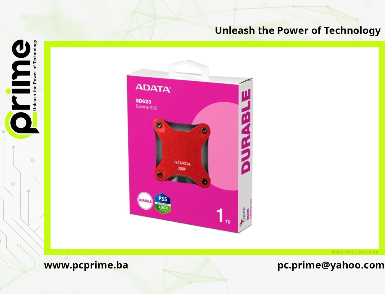 ADATA 1TB external SSD Durable SD620 Red - Eksterna memorija - OLX.ba