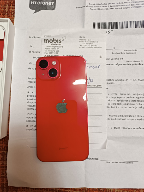 IPHONE 14, 91% BATERIJA, NOV, NOV, 10/10, RED - Ostalo - OLX.ba