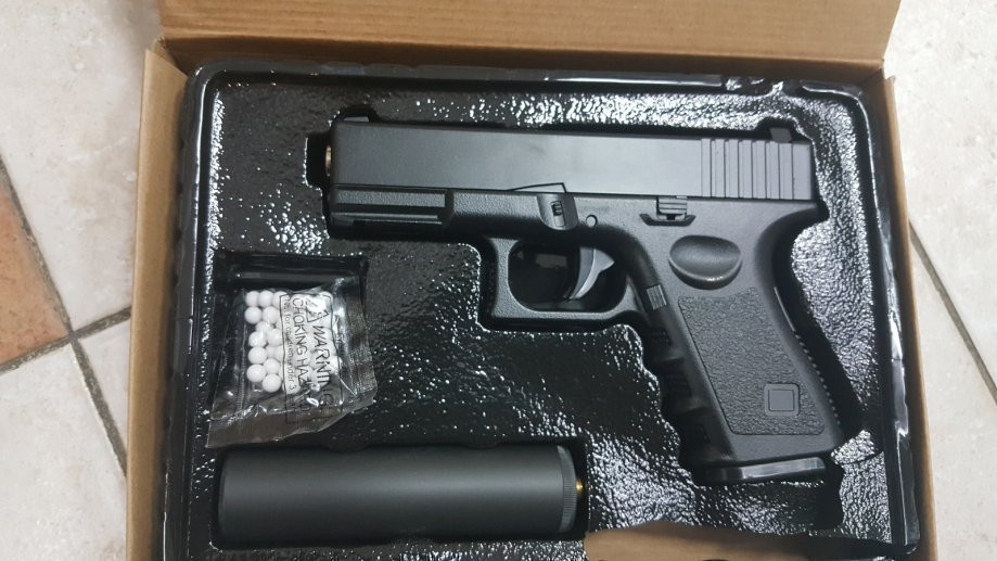 Airsoft gun G 15 A /S prigušivačem/ Pištolj Crni - Airsoft puške ...