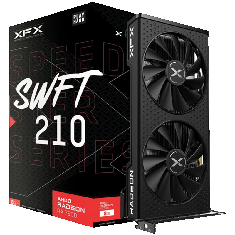 XFX SPEEDSTER SWFT 210 AMD Radeon RX 7600 8 GB GDDR6 128-bit H ...