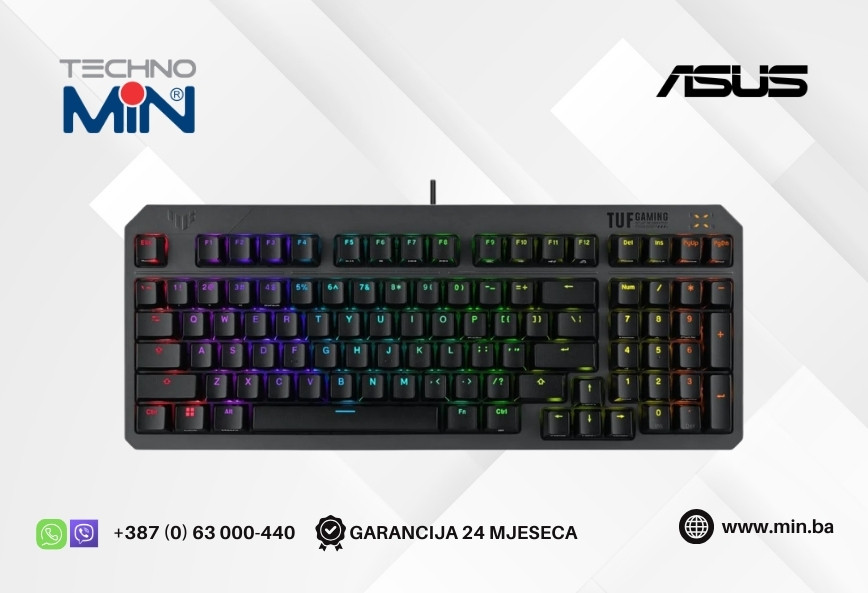 ASUS TUF Gaming K3 Gen II RGB Mehanička Tastatura, Optički switch ...