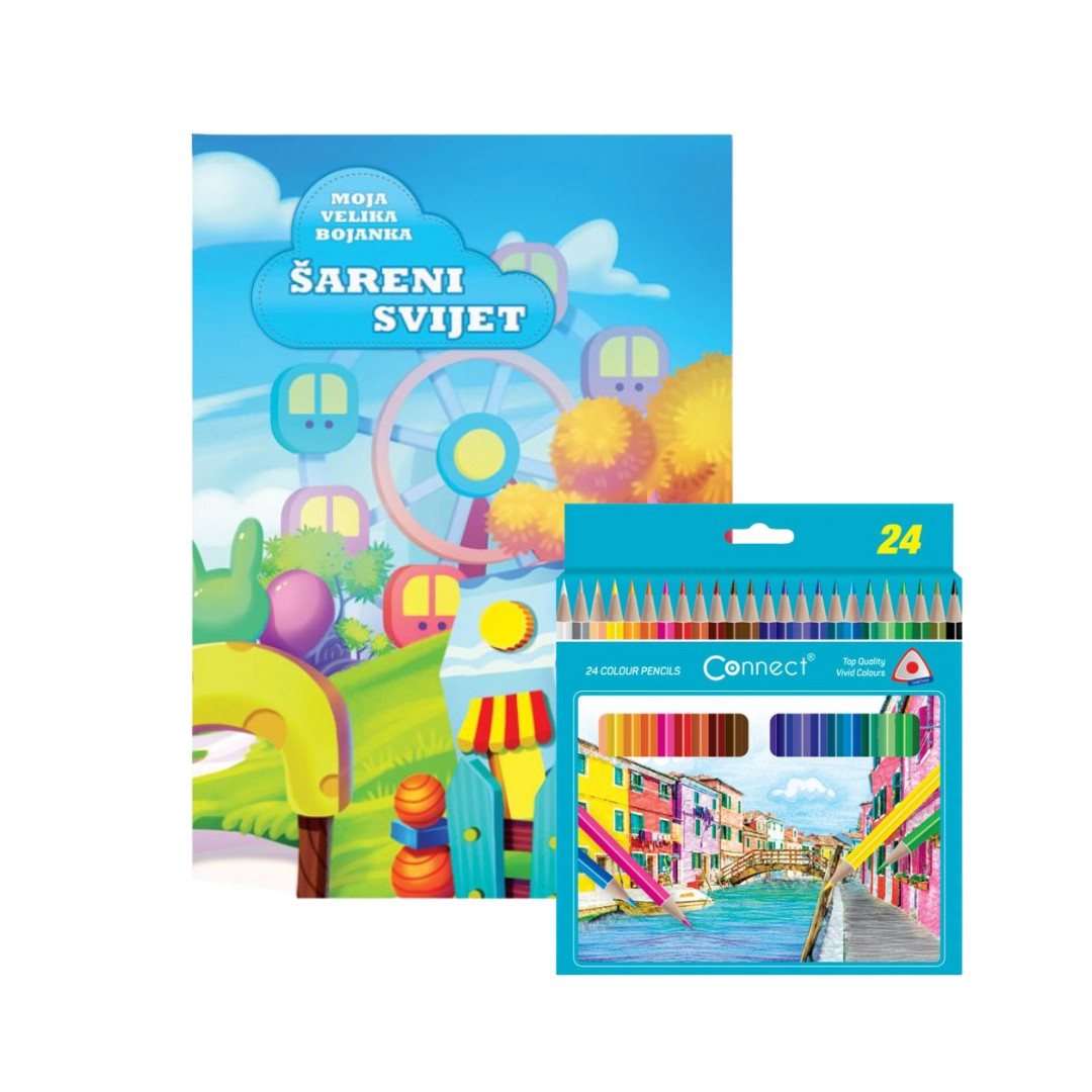 DJEČIJI SET BOJANKA ŠARENI SVIJET+ 24 BOJICE - Igračke za djevojčice ...